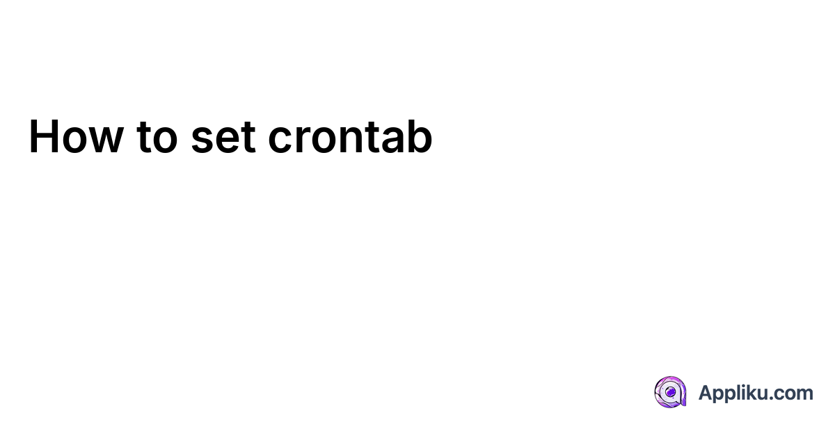 How to set crontab